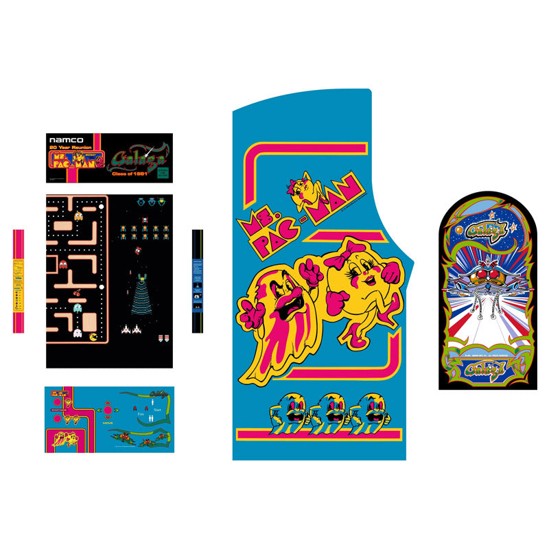 Ms. Pac-Man / Galaga 20 Year Reunion Complete Restoration Kit w/ Galag ...