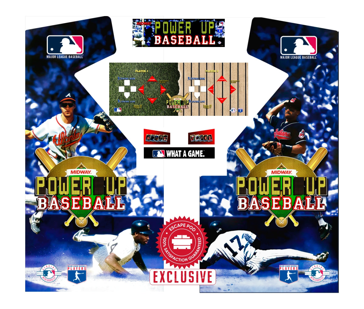 Power Up Baseball Arcade Art Complete Restoration Kit – Escape Pod Online