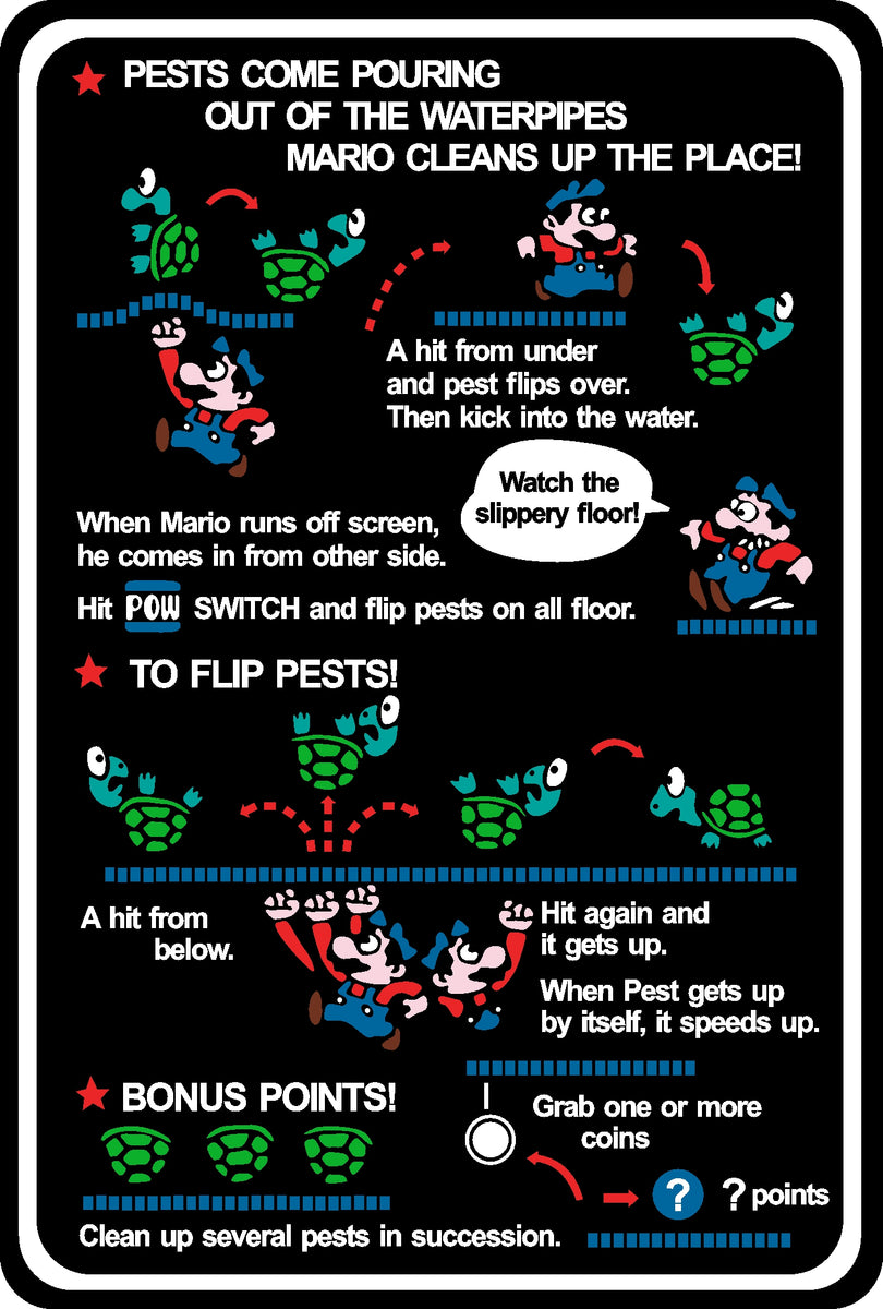 Mario Bros Instruction Decal – Escape Pod Online